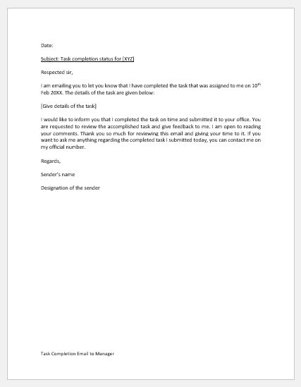 Image result for Task Assignment Email Template