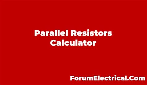 Parallel Resistors Calculator