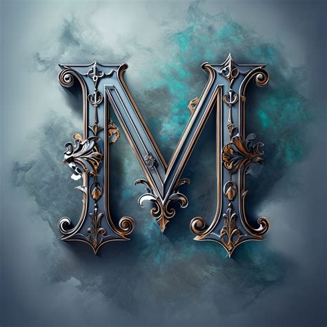 Image result for Script Monogram Letter M
