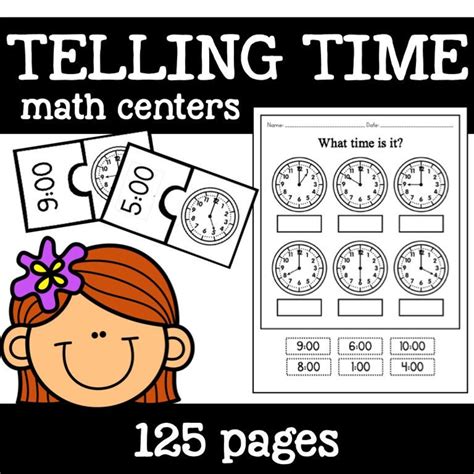 Image result for First Grade Math Telling Time Worksheets