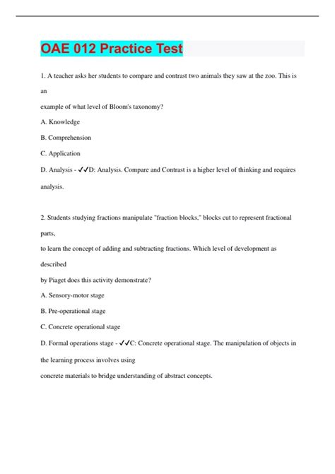 Image result for OAC Question One Model Answers PDF