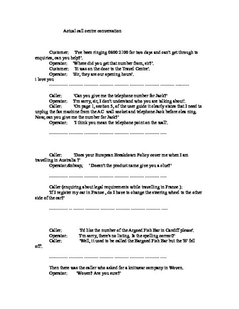 Image result for Call Center Conversation Sample