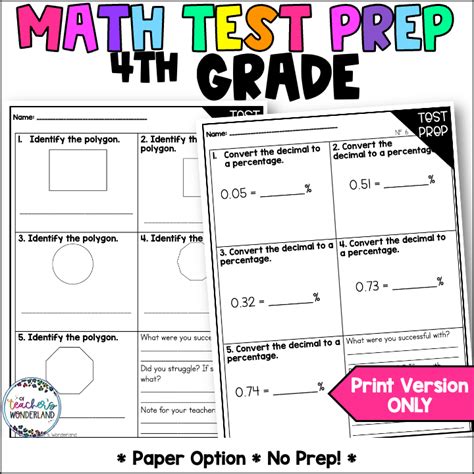 Image result for 4 Grade Math Test Practice