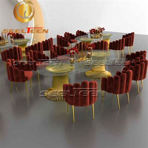 Glass table for restaurant luxury oval shape