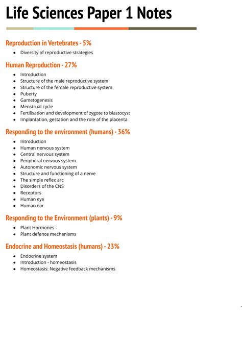 Image result for Life Science Grade 12 Notes PDF Download