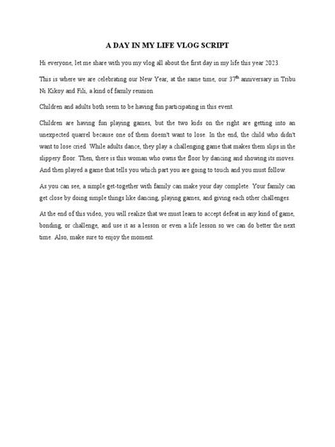 Image result for Vlog Script