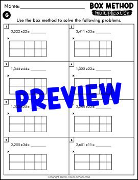 Image result for 2-Digit Multiplication Box Method