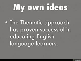 Image result for Thematic Approach Example