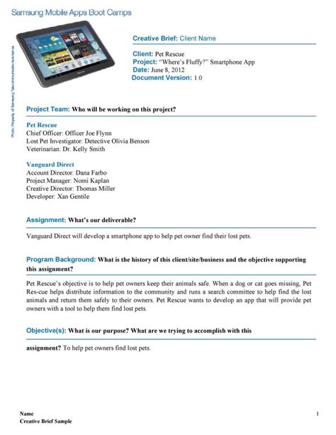 Image result for Design Brief Examples