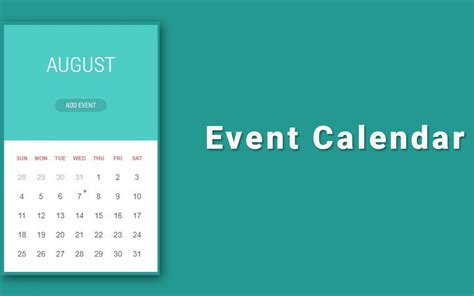 Image result for Event Calendar HTML/CSS JS