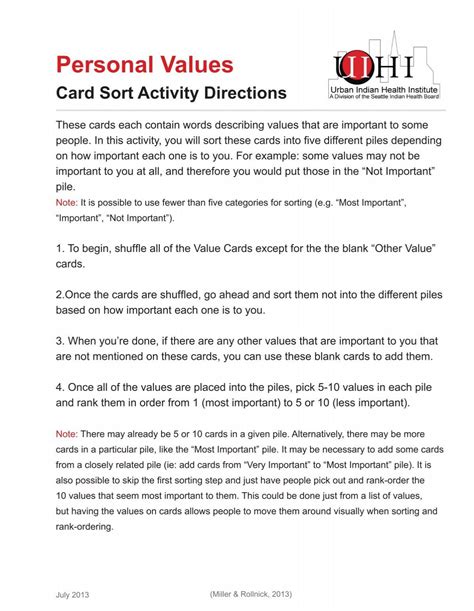 Image result for Values Card Sort