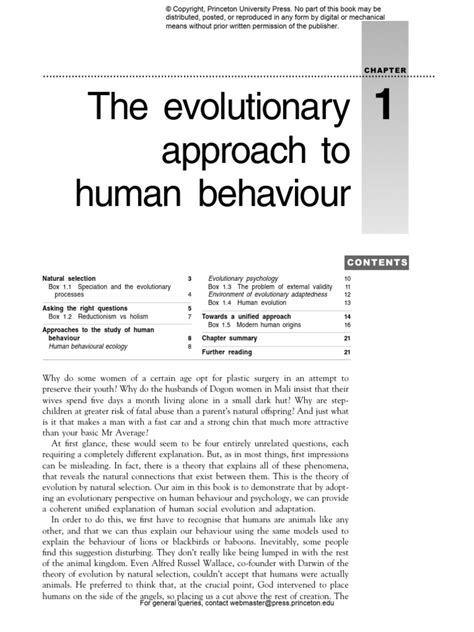 Evolution of Human Behavior Study | Download Free PDF | Natural ...