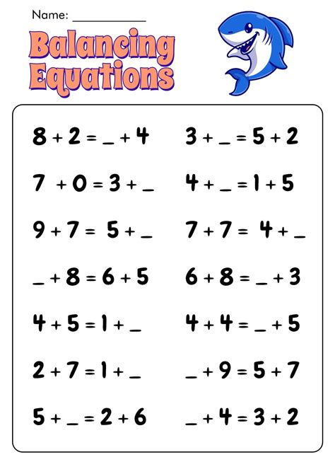 Image result for Worksheet of Balance the Scale for Class 2