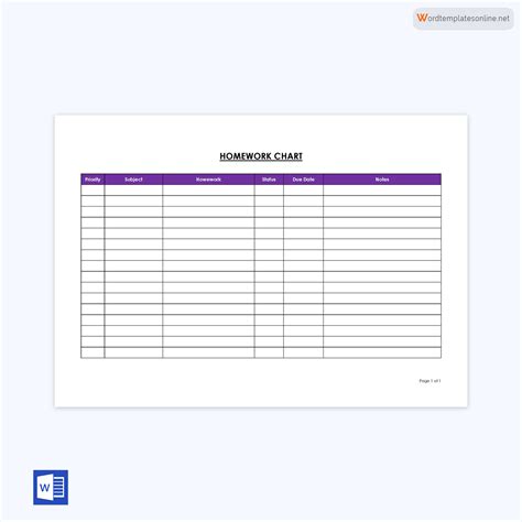 Image result for Free Printable Homework Planner