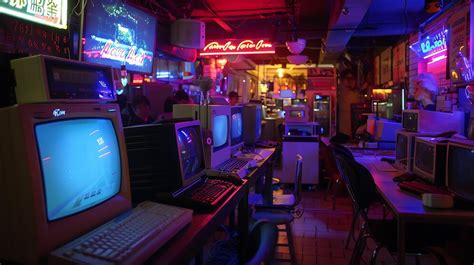 Image result for Neon Computer Room