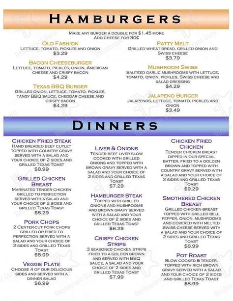 Image result for Pops Cafe Menu