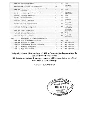 Image result for UFS Transcript