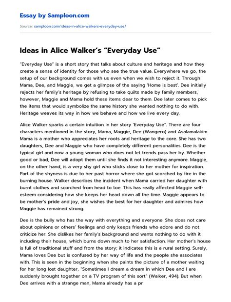 Image result for Everyday Use Essay Examples