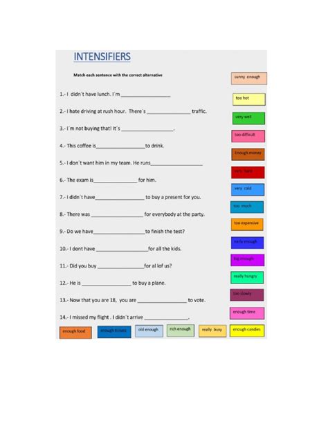 Image result for Intensifiers Level 2