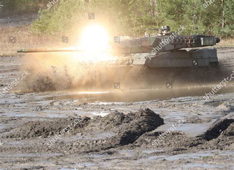 Leopard 2 Combat Tank Action During Editorial Stock Photo - Stock Image ...