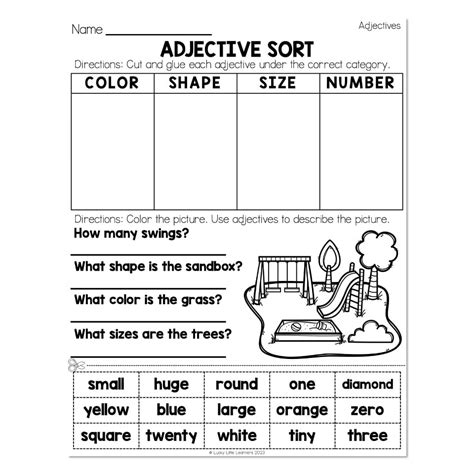 Image result for Color Adjectives Worksheet