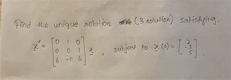 Image result for Unique Solution Matrix Example