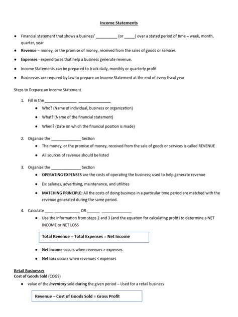 Image result for Income Statements Question Examples