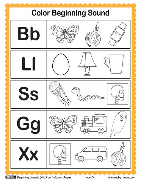 Image result for Beginning Sound Coloring Pages