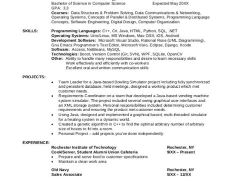 Image result for Computer Science Resume Word File