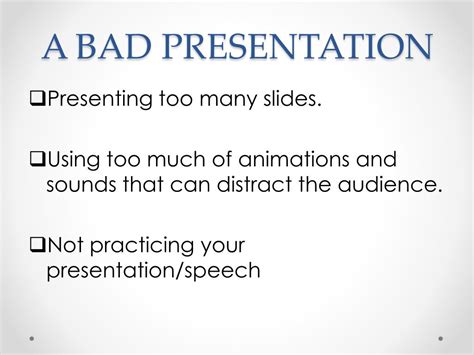 Image result for Poor Presentation Example