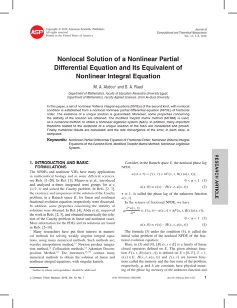 Image result for Nonlinear partial differential equation Nonlinear PDE Solutions