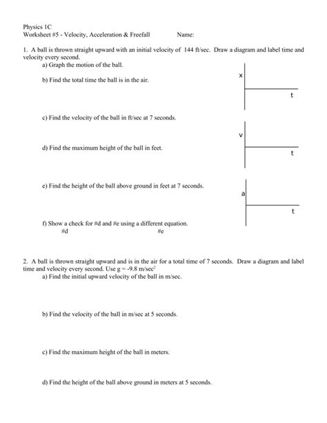 Image result for Physics Acceleration Worksheet