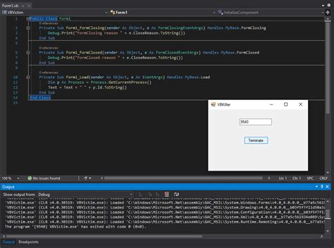 Image result for Visual Basic Studio Code for Exiting