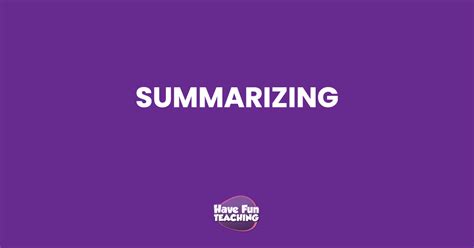 Image result for Summarizing Definition