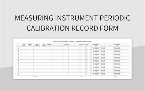 Image result for Excel Calibration Log Example