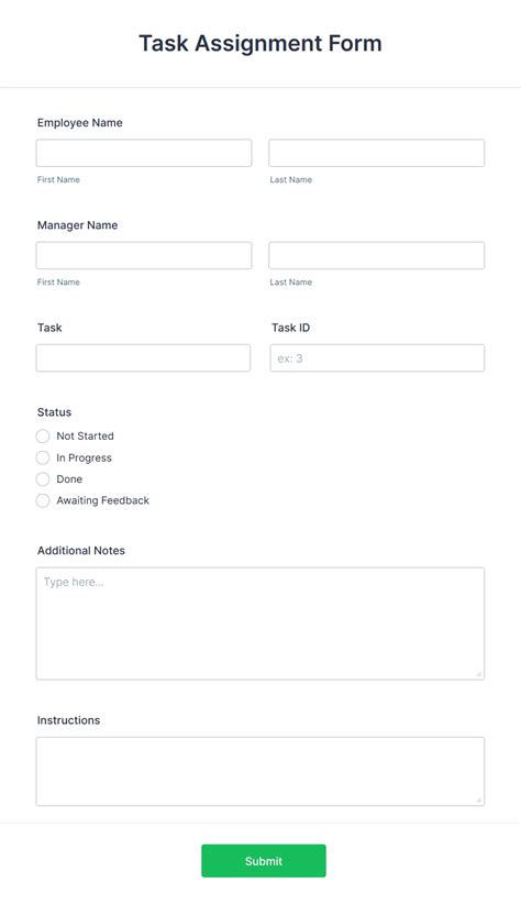 Image result for Task Assignment Form Template