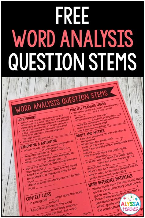 Image result for Word Analysis Examples
