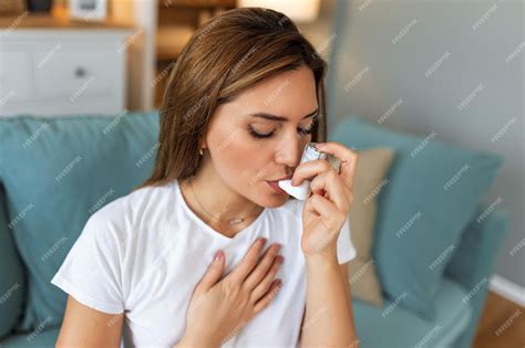 Image result for Woman Using Inhaler