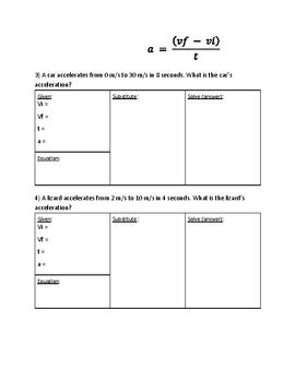 Image result for Acceleration Practice Problems