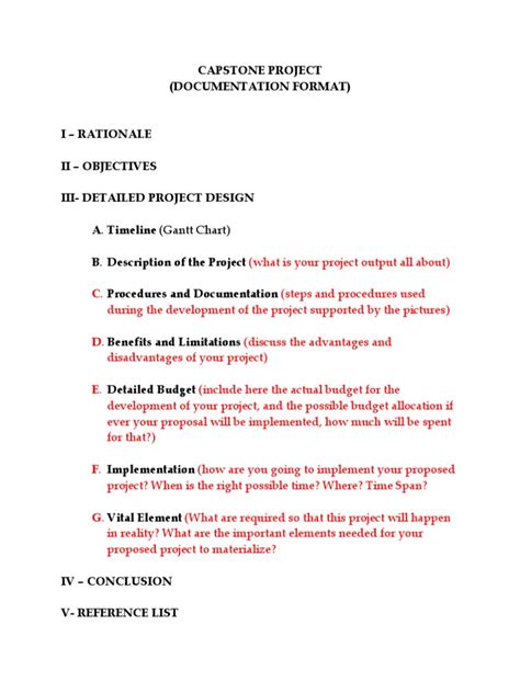 Image result for Capstone Project Format