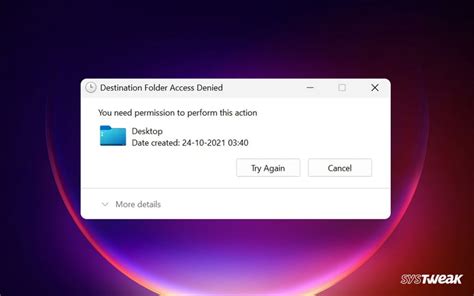Image result for Destination Folder Access Windows 11 Admin Prompt