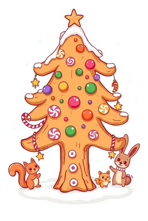 Image result for Gingerbread Tree Drawing