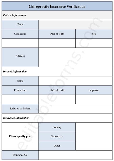Image result for Physical Therapy Insurance Verification Form