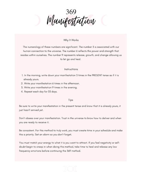 Image result for Example of Relationship 369 Method Manifestation