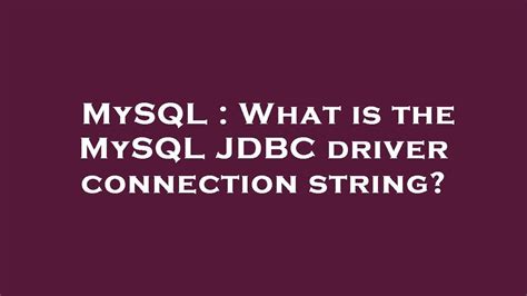 Image result for MySQL JDBC