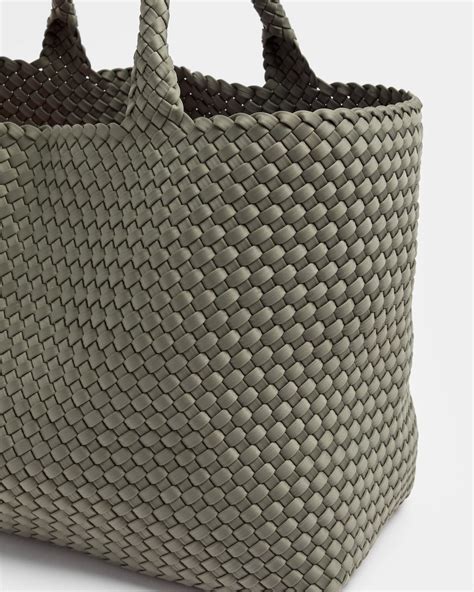 Weave Detail Tote Bag - Khaki | Target Australia
