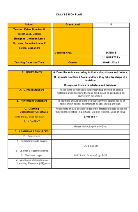 Image result for Daily Lesson in Teaching Science