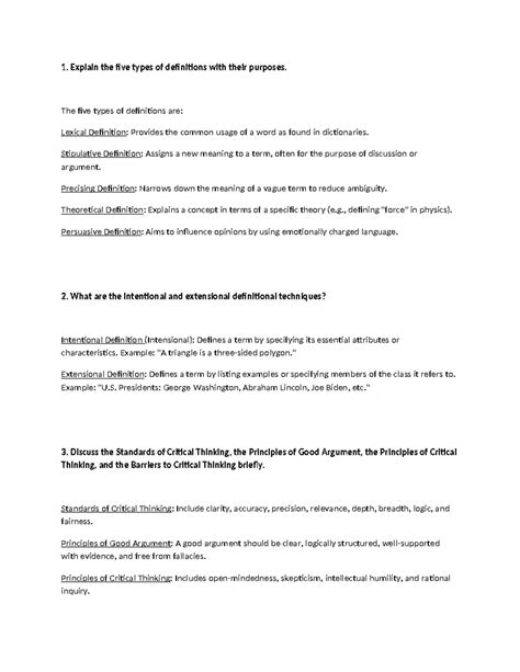 Image result for Types of Definitions in Critical Thinking