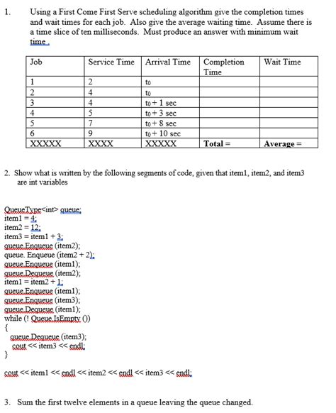 Image result for First Coe First Serve Algorithm