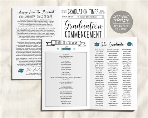 Image result for Graduation Commencement Program Template